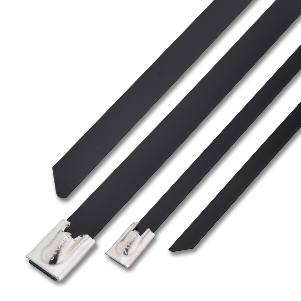 Polyester Coated Stainless Steel Tie Wraps- 7 Sizes Available. Use Dro ...
